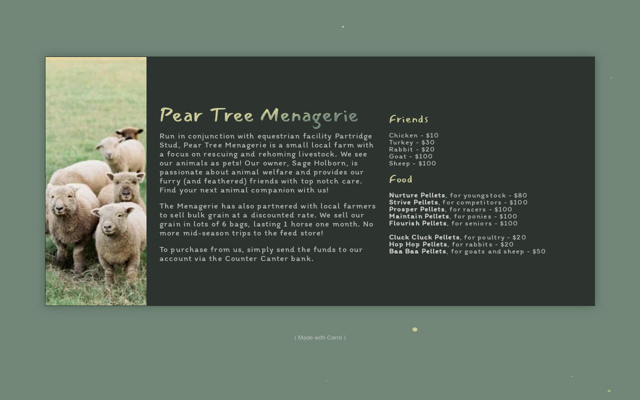 Pear Tree Menagerie